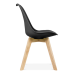 Modern műanyag szék üléspárnával, bükk - fekete - CARDIFF